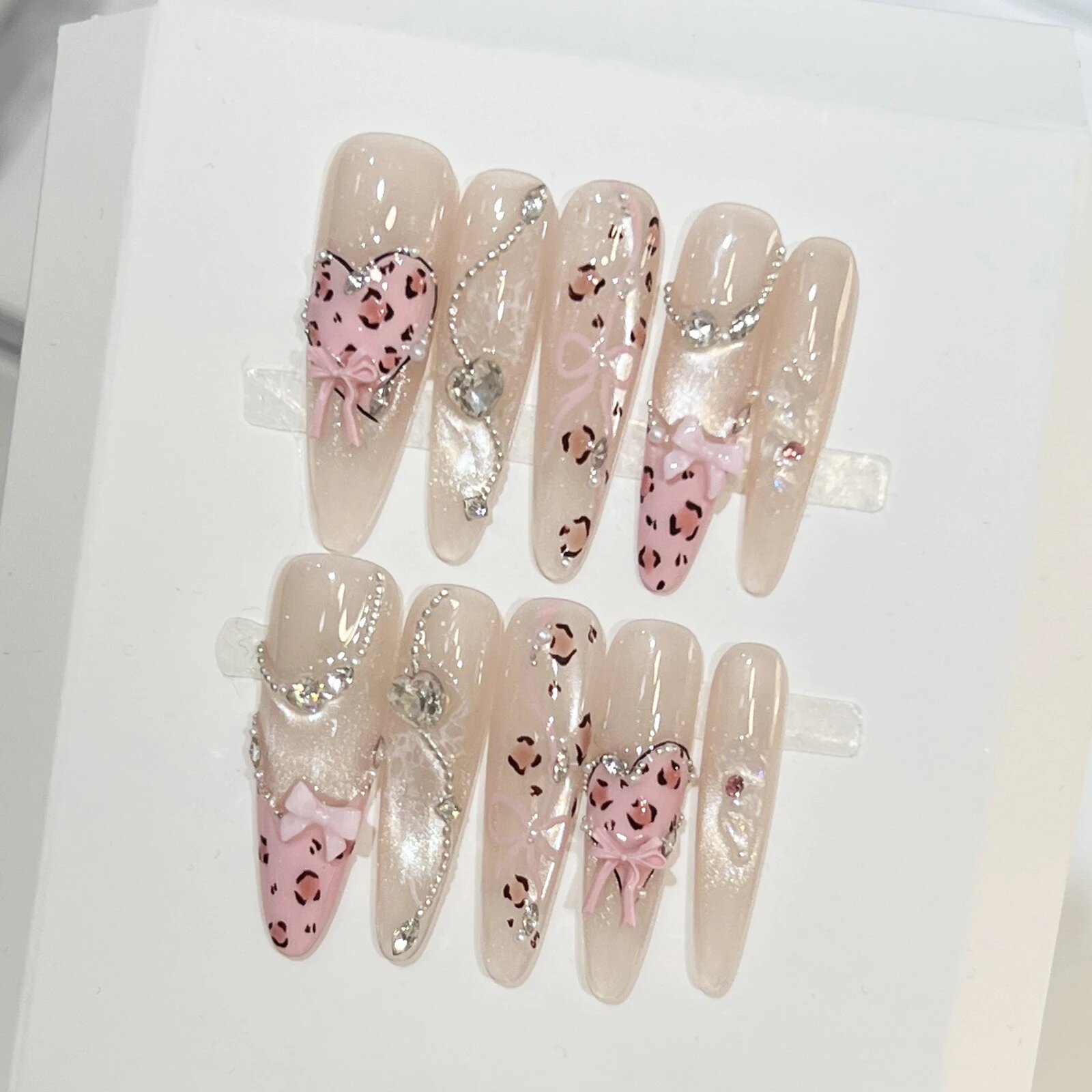 10 шт. Накладные ногти Leopard Print, Цвет L3