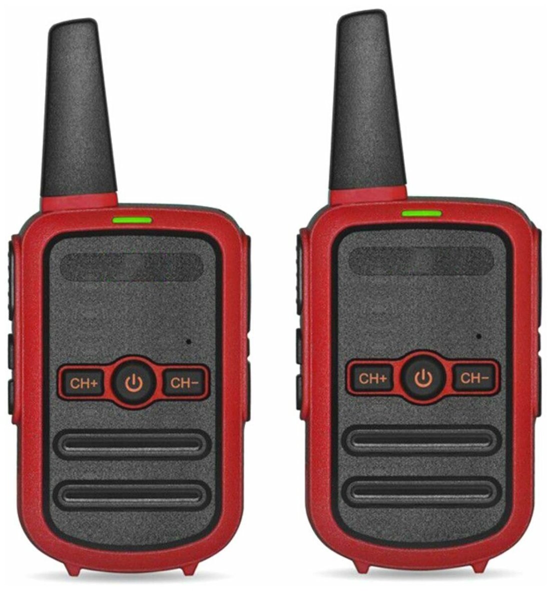 Комплект из двух портативных радиостанций WLN KD-C52. Поддерживается зарядка через разъём MINI USB.