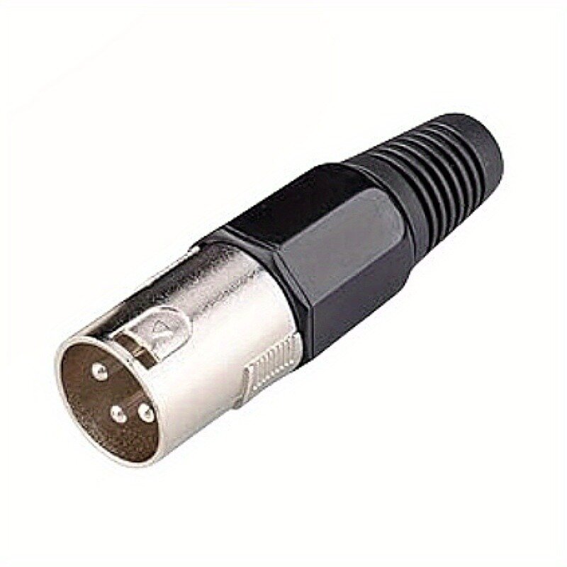 Разъем XLR 3-контактный (папа-мама) для микрофона и микшерного пульта, черный