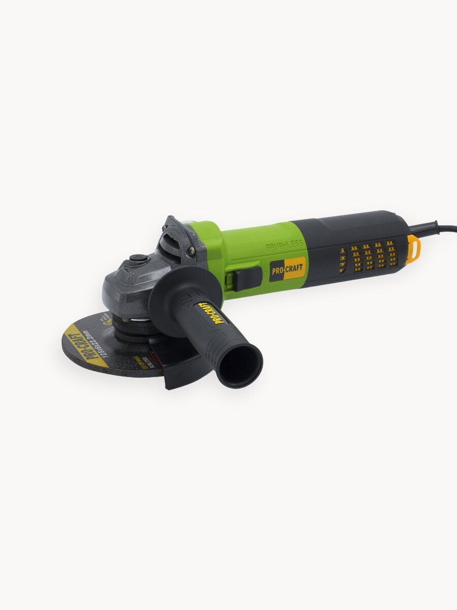 Болгарка 125 мм 850 Вт электрическая сетевая PROCRAFT PW1550 ушм бесщеточная, диск в комплекте