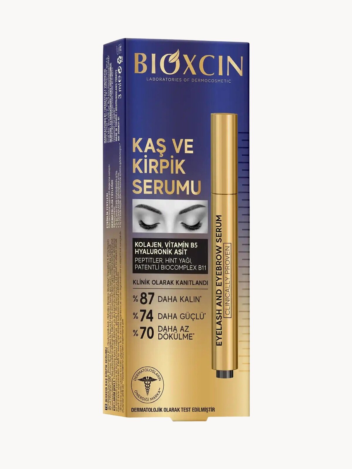 Сыворотка Bioxcin для роста ресниц и бровей, 3 мл, стимуляция роста, жидкие экстракты