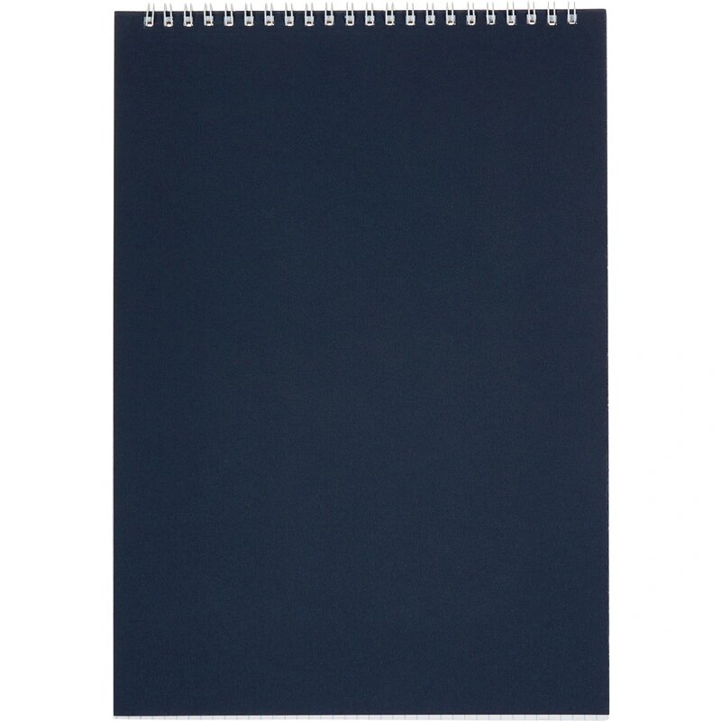 Блокнот на спирали А4 60л. синий картон д/лог. клет.14