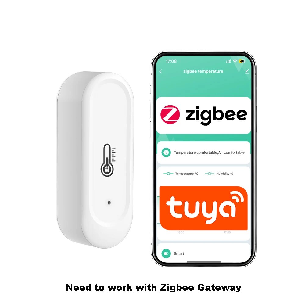 Датчик температуры и влажности Zigbee белый