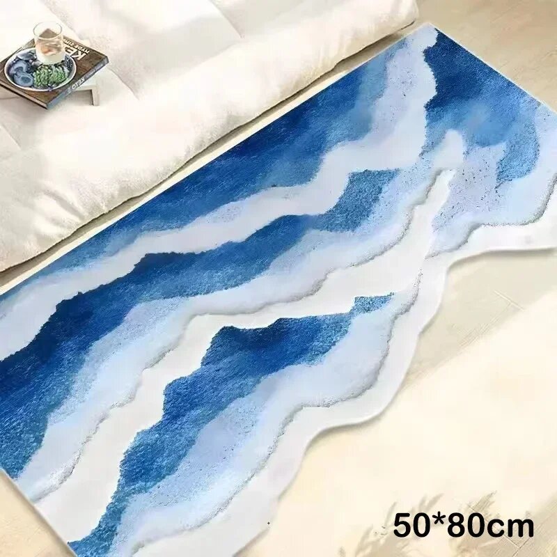 Романтический ковер для ванной комнаты, волнистый ковер, искусственный волнистый моющийся ковер из микрофибры 3D с нескользящей подложкой, коврики для ванной, B