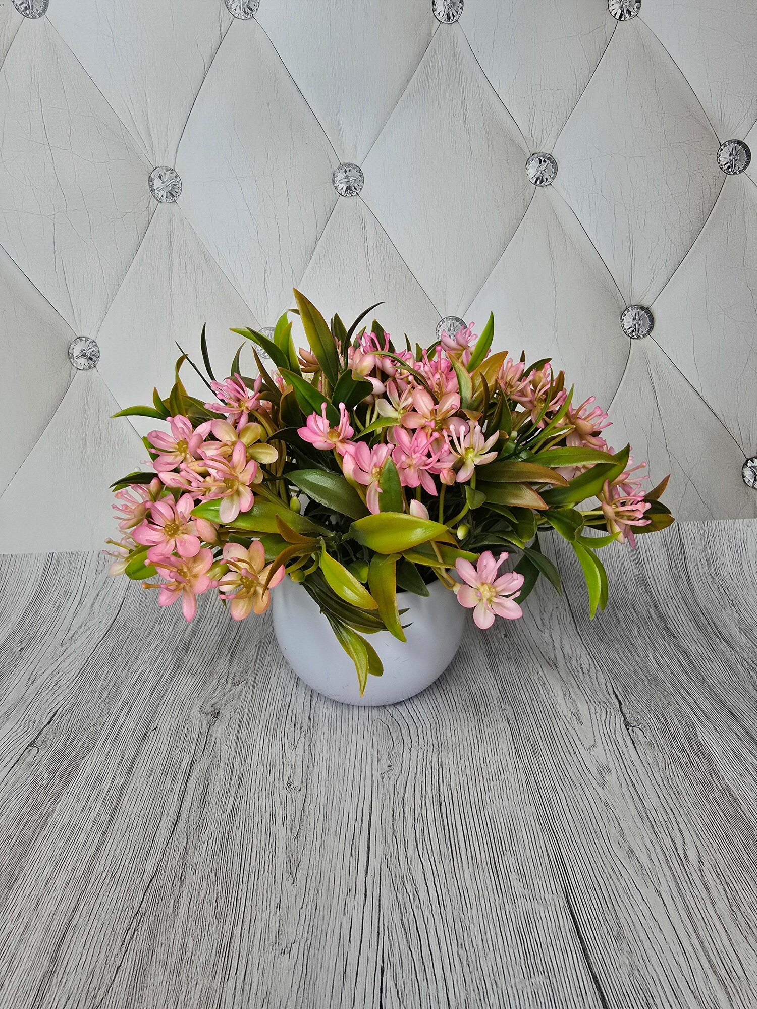 Искусственное растение Holodilova, в горшке, цветущее, розовое