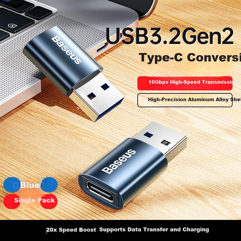 Baseus USB to Type-C Adapter for Apple 16 Huawei Phone Interface iPhone 15 Data Cable Earphone Charger Power Bank MacBook Converter Tablet Car Charger