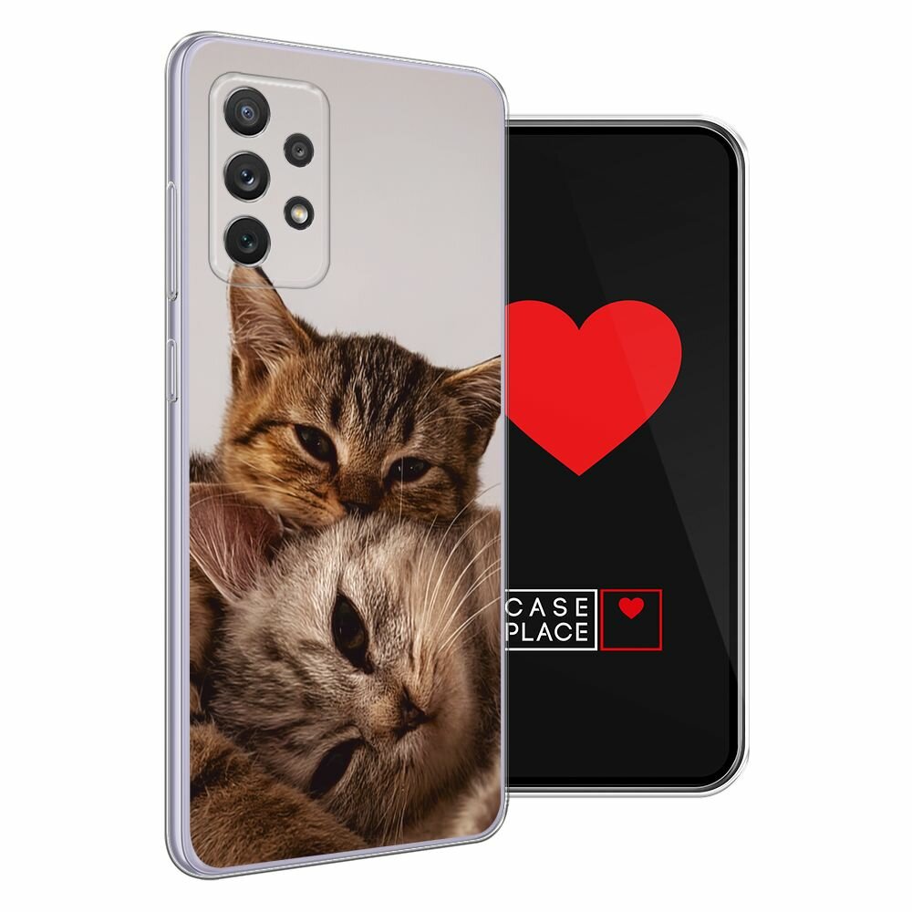 Чехол на Samsung Galaxy A73 / Самсунг Галакси А73 с принтом "Нежные котята - 14 февраля" — фото 1