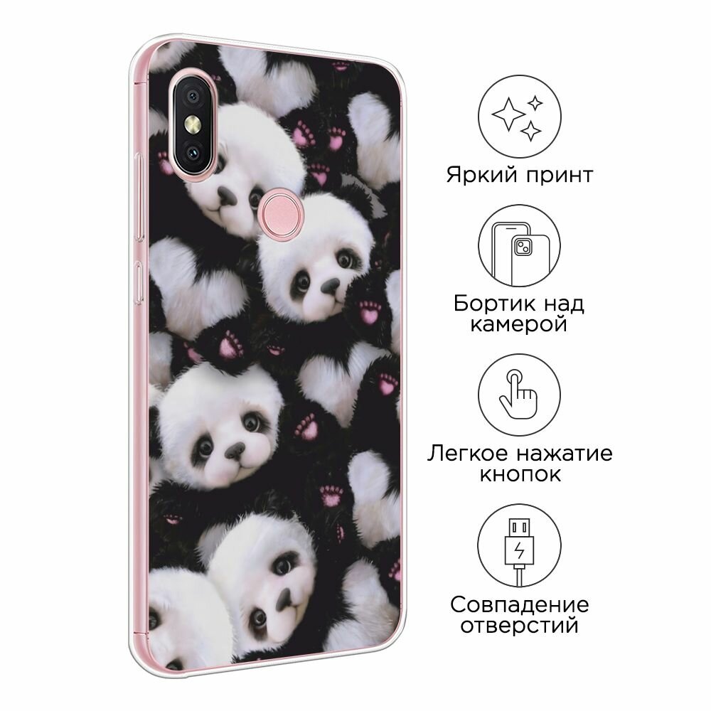 Чехол на Xiaomi Redmi S2 (Redmi Y2) / Сяоми Редми С2 (Редми Y2) с принтом "Море панд" — фото 1
