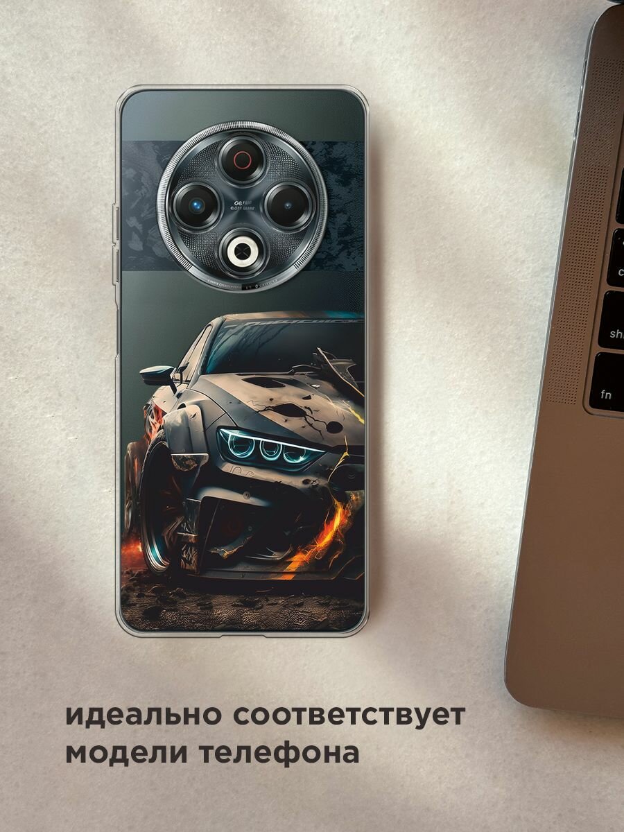 Чехол на Tecno Spark 30 / Текно Спарк 30 с принтом "На износ", прозрачный — фото 1