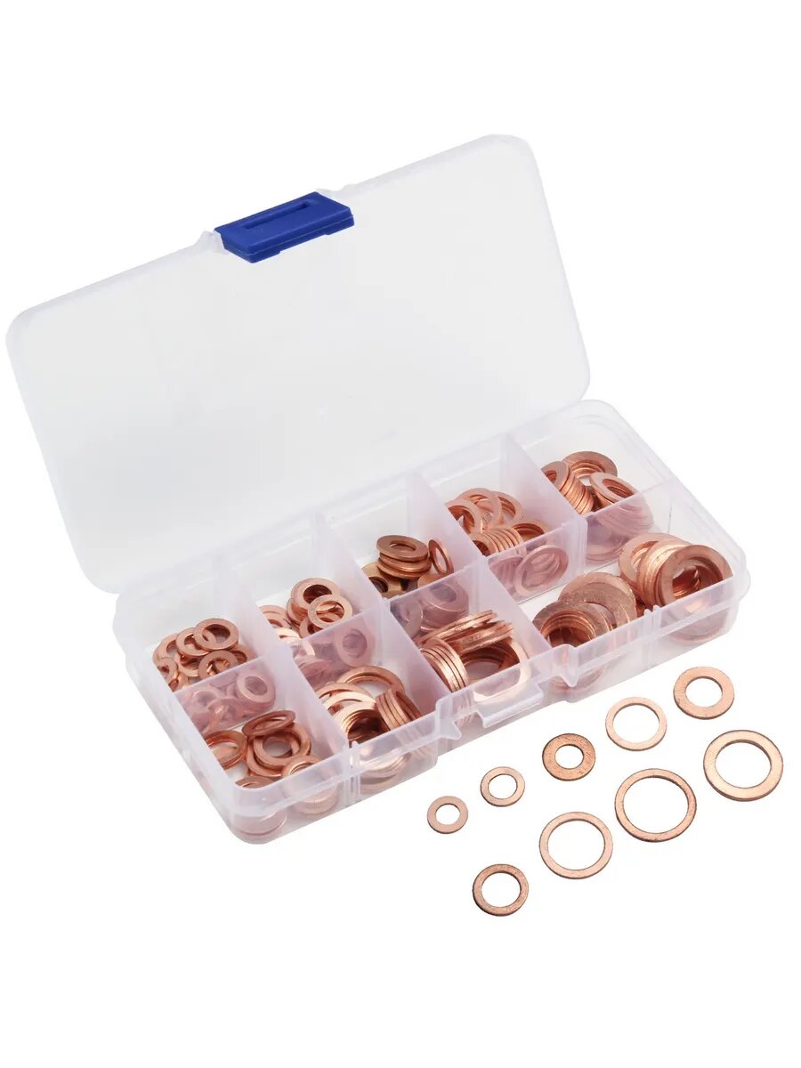Набор медных уплотнительных шайб 245 шт