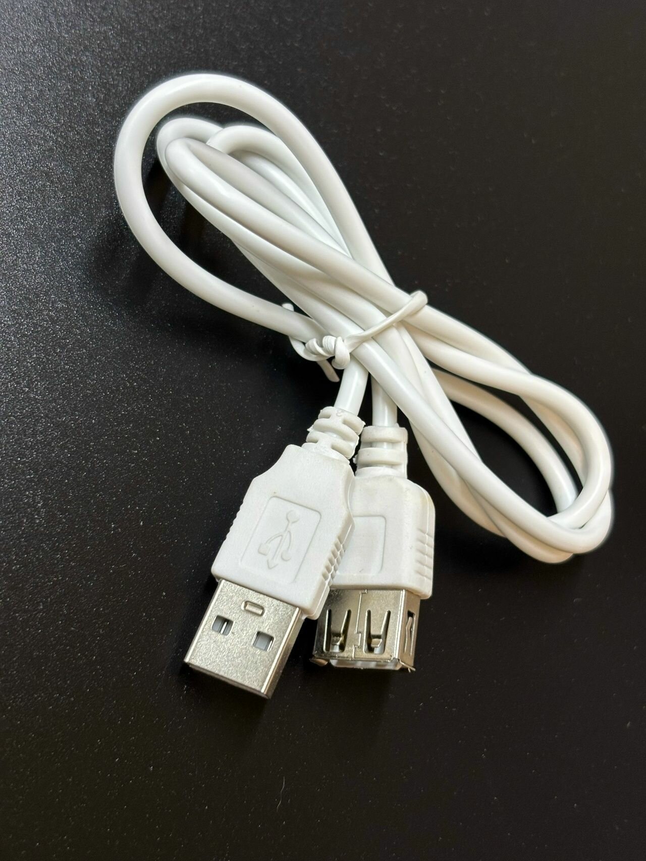 Кабель-удлинитель USB, белый, двухсторонний коннектор, версия USB 2.0 80см