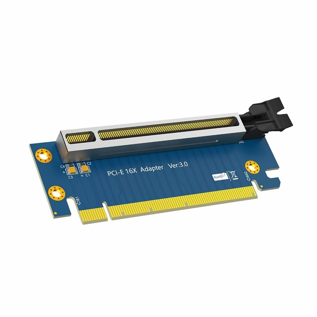 PCIE 16X 90-Градусный Обратный Адаптер Карты Расширения С Экранированным Корпусом Высокая Скорость Подключения Настольного ПК