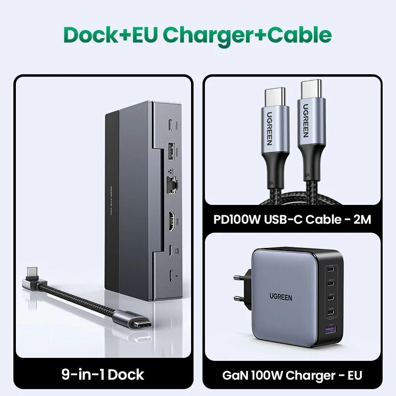 UGREEN Док-станция 9-в-1 для Steam Deck EU Charger Set