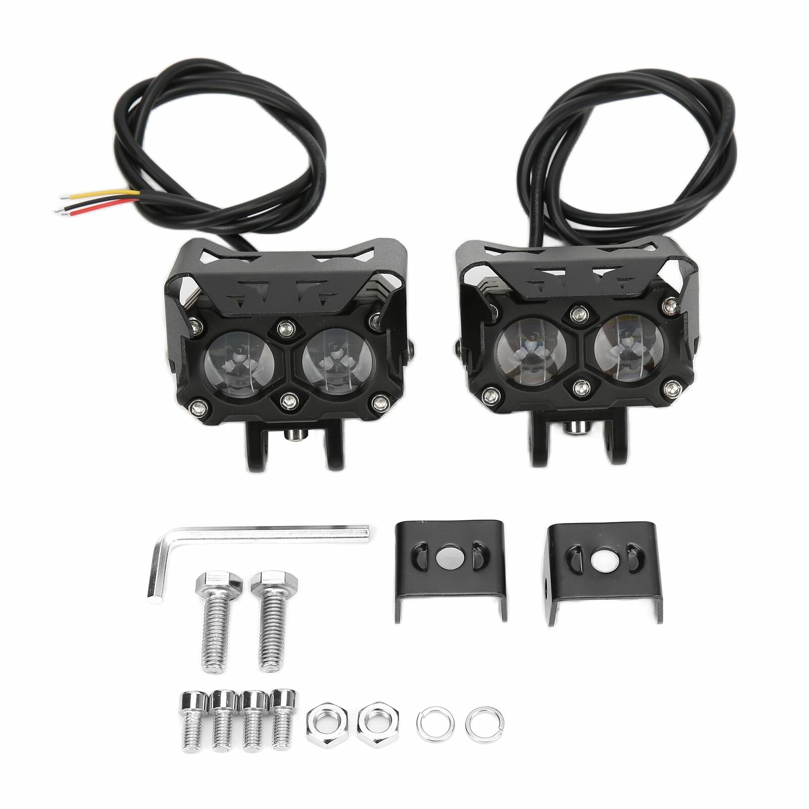 2x LED прожектора 120W 4500ЛМ (желто-белые) IP67 для мото/внедорожников