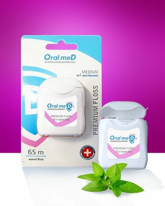 Зубная нить Oral Med "Medium", Mint Flavoured, 65 м