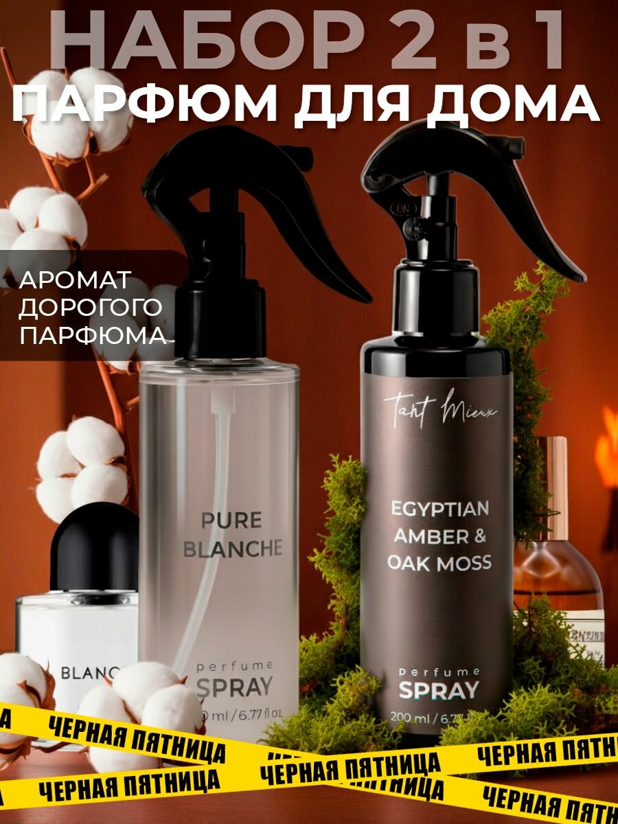 Парфюмированный набор ароматизатор для дома с ароматом Чистоты Blanche, Egyptian, 2 по 200 мл