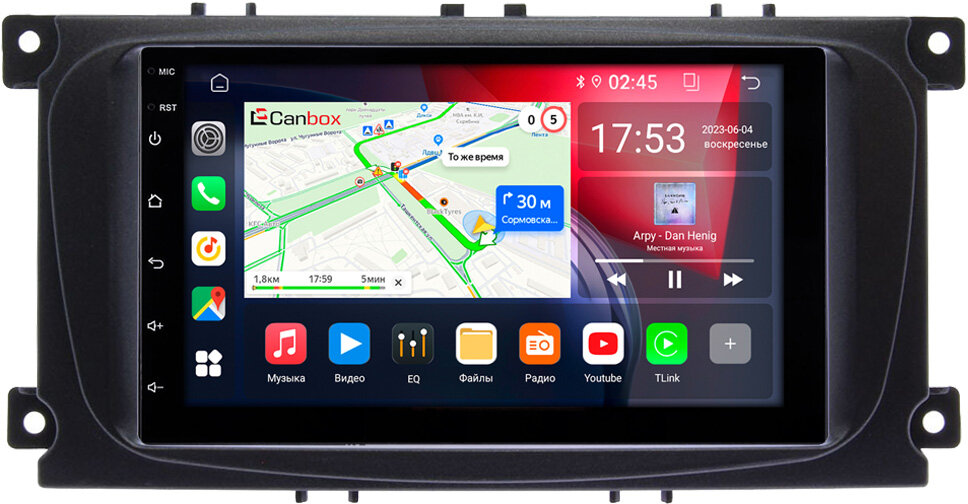 Штатная магнитола Ford Focus 2, C-MAX, Mondeo 4, S-MAX, Galaxy 2, Tourneo Connect 2006-2015 Canbox 4/64 Android 10 (GTR7-RP-FRCM-162) (IPS, DSP, CarPl