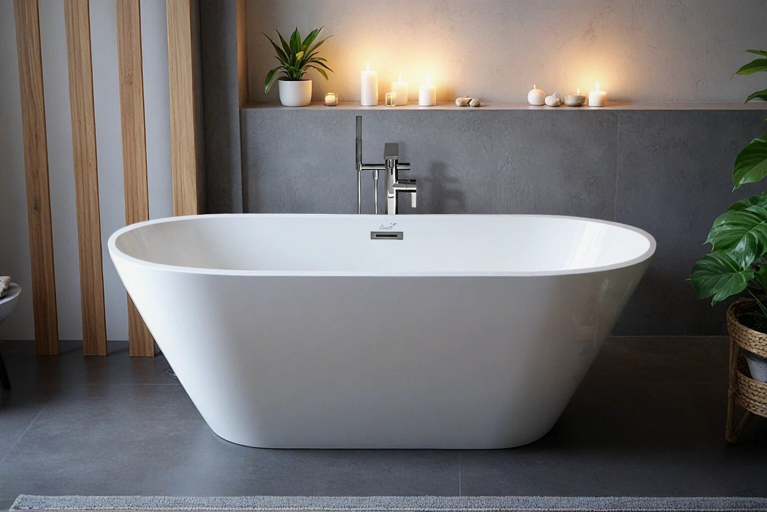 Отдельностоящая акриловая ванна Cerutti SPA d'Iseo white 7390 без гидромассажа