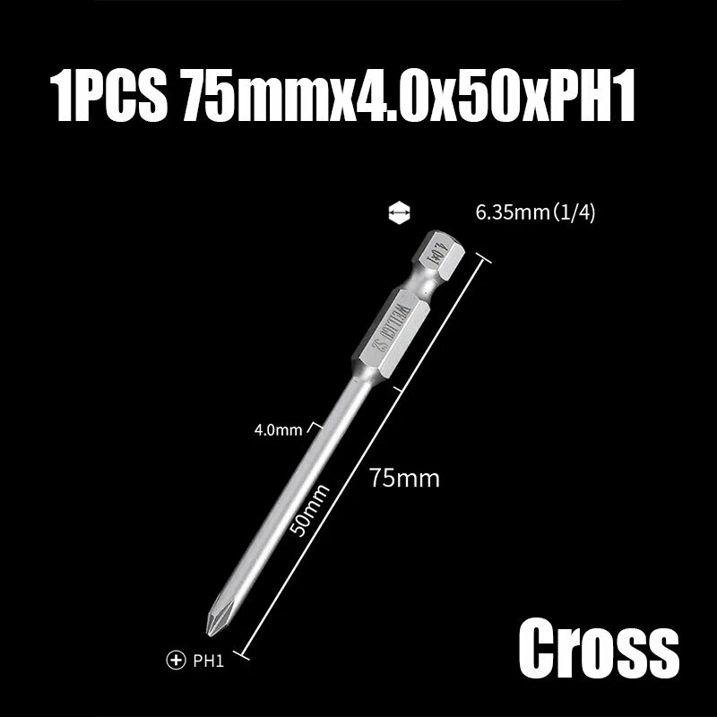 Магнитная бита PH1 75mm x 4.0mm x 50mm, 1PCS