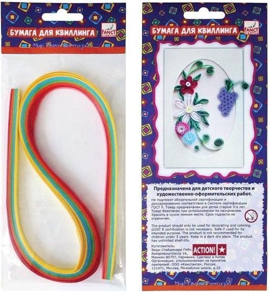 Бумага для квиллинга FANCY Creative FD090016, 9x53 см, 100 полос, 5 цветов