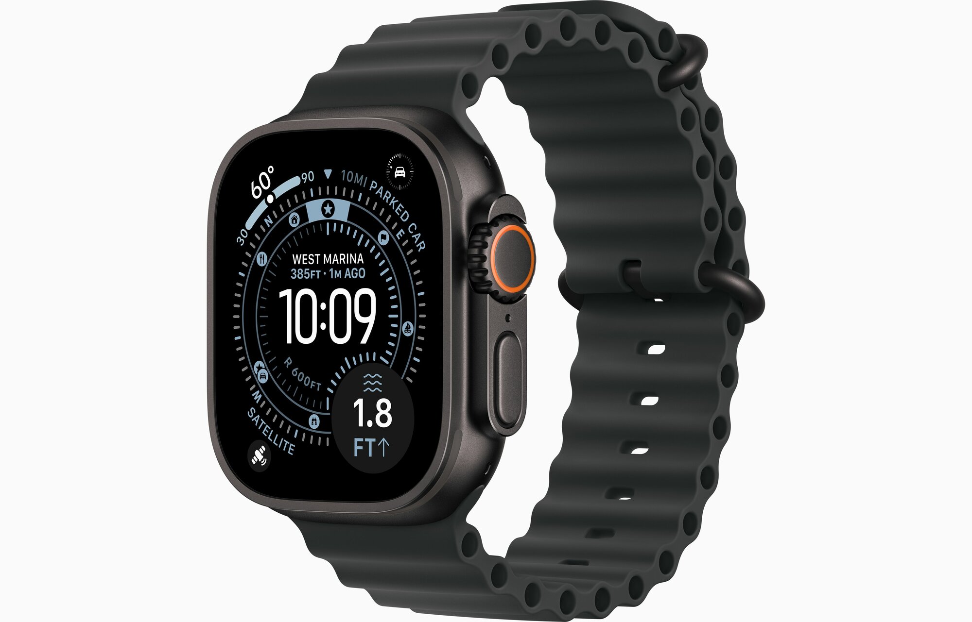 Умные часы Apple Watch Ultra 3 49 мм, чёрный титан, GPS + Cellular, Ocean Band