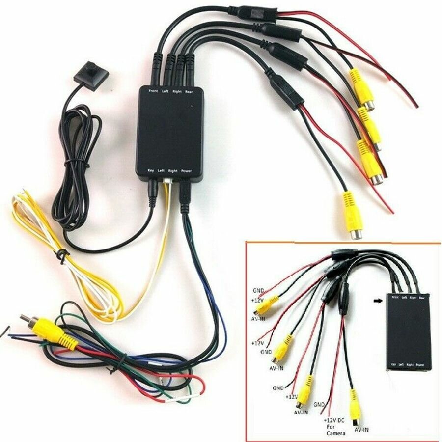 Блок Управления Разделенным Экраном с 4-Полосным Переключателем Видеорегистраторов для автомобилей