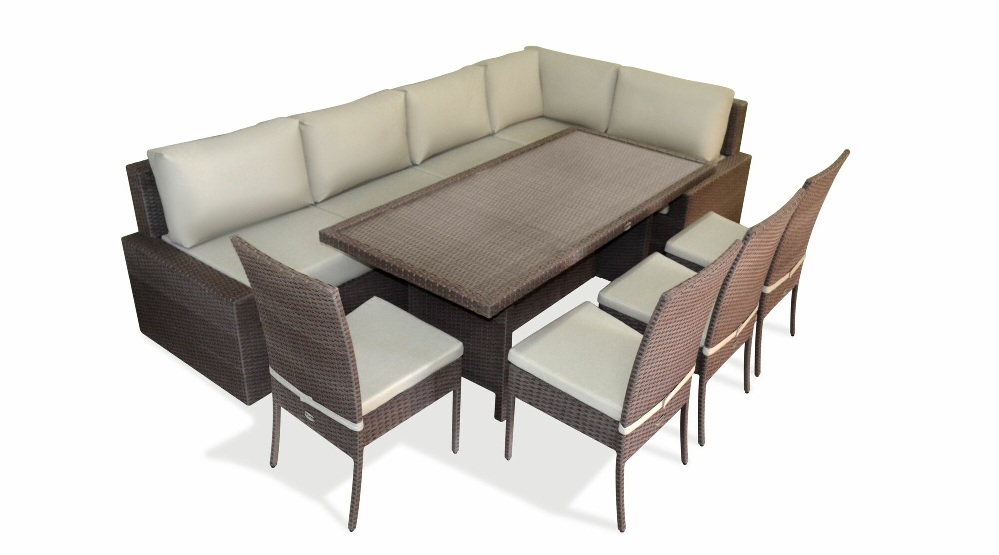 Комплект из искусственного ротанга Антверпен, цвет темно-коричневый