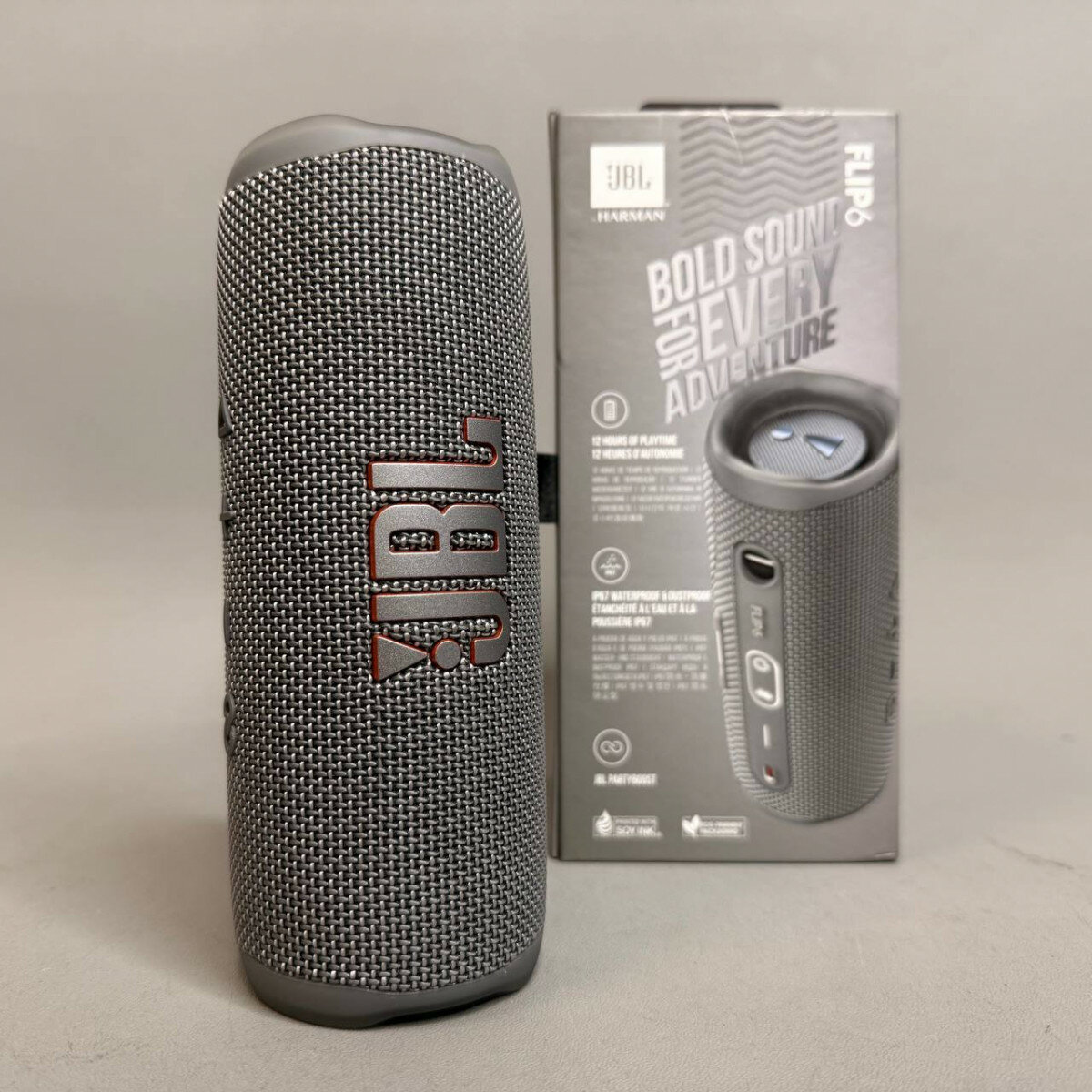 Портативная акустика JBL Flip 6, 30 Вт, серый