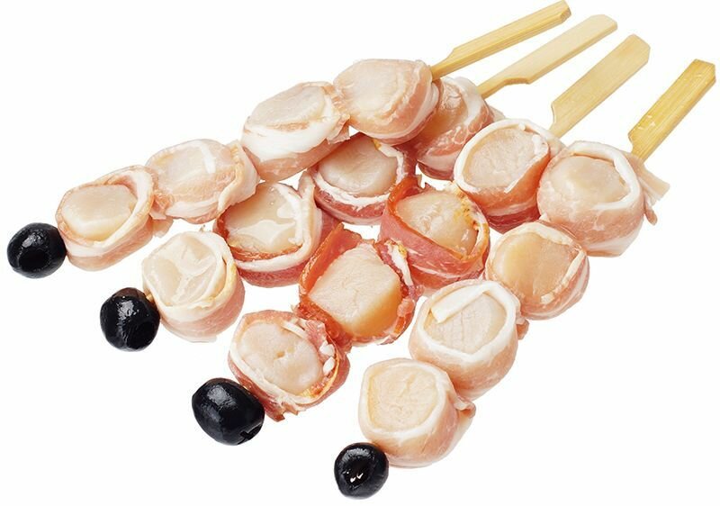 Шашлык из гребешка в беконе 300г