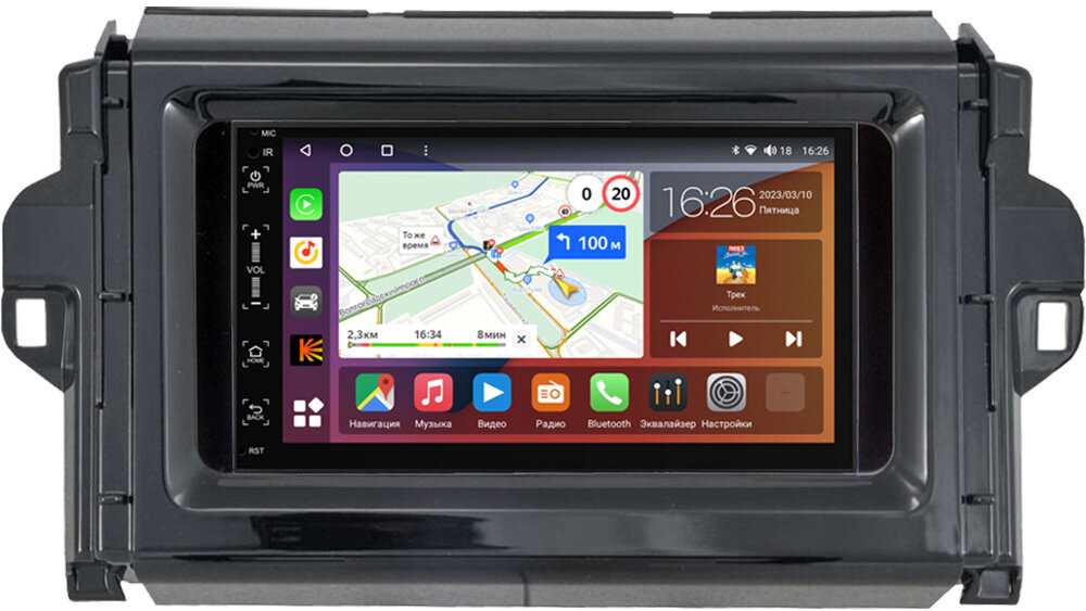 Штатная магнитола Toyota Fortuner 2 2015-2026 Canbox H-Line 5514-RP-11-600-450 Android 10 (4G-SIM, 6/128, DSP, IPS)