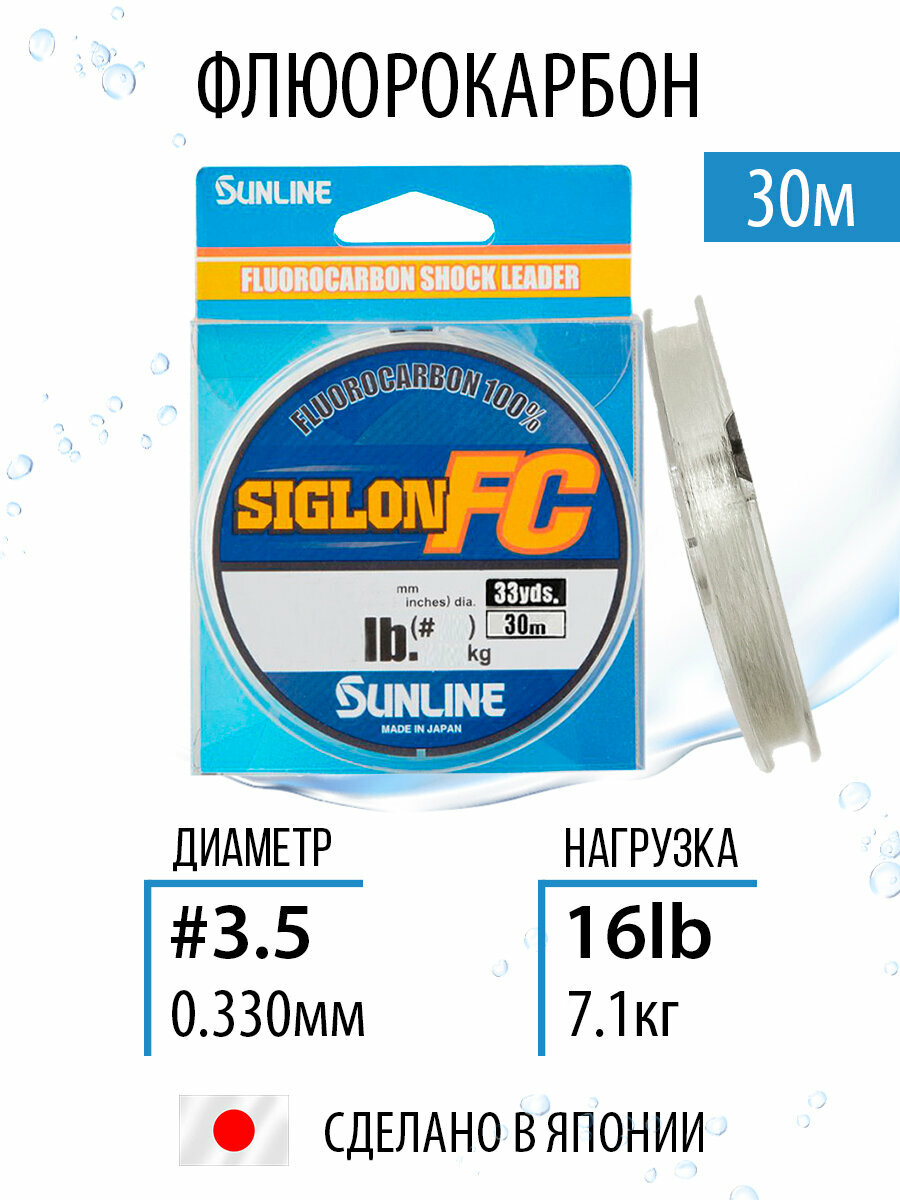 Флюорокарбон Sunline SIGLON FC 2020 30m Clear 0.330mm 7.1kg/16lb