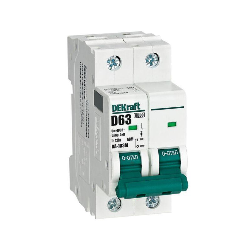Выключатель автоматический модульный 2п D 63А 6кА ВА-103M без теплозащиты, SCHNEIDER ELECTRIC 12553DEK (1 шт.)