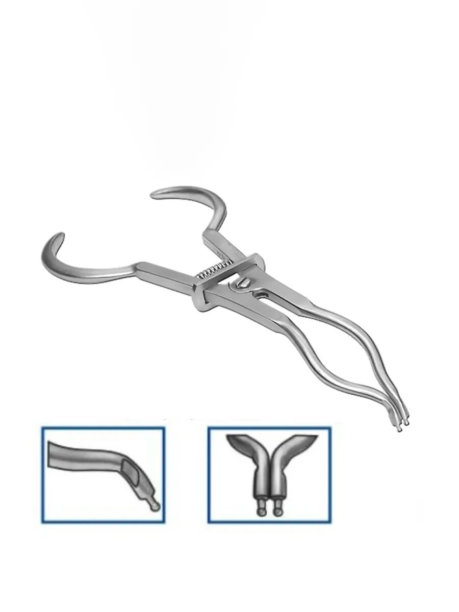 Щипцы для установки кламмеров, нержавеющая сталь, Пакистан, 175 мм