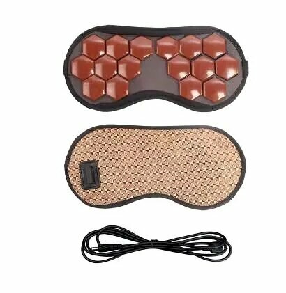 Маска для глаз Турмалиновый массажер для глаз, электрический массаж нефритовыми камнями, релаксация, оздоровительный подарок