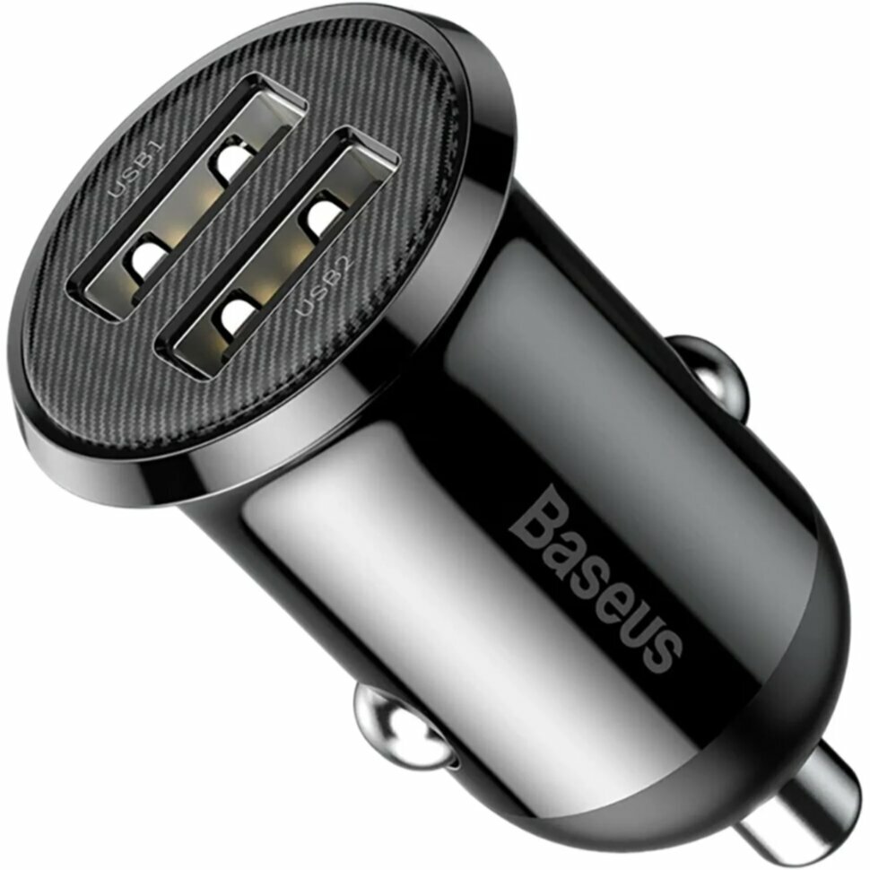 Зарядное устройство Baseus Grain Pro (Dual USB 4.8A ) Black CCALLP-01, 2399379