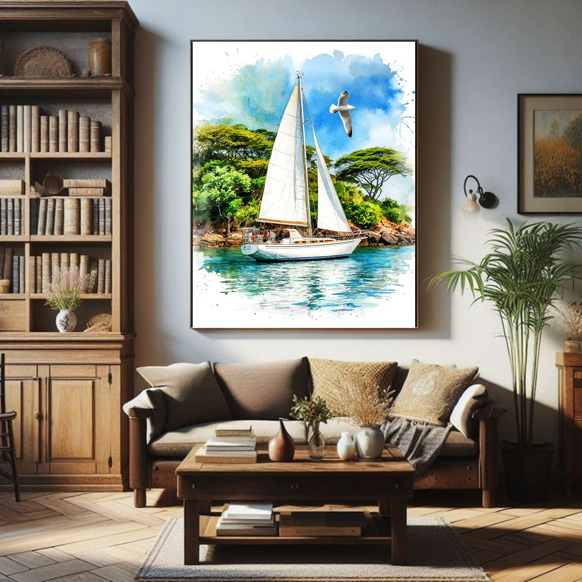 Картина по номерам "Яхта" 40х50 см, хлопковый холст на подрамнике, акрил, 000 Art Hobby Home