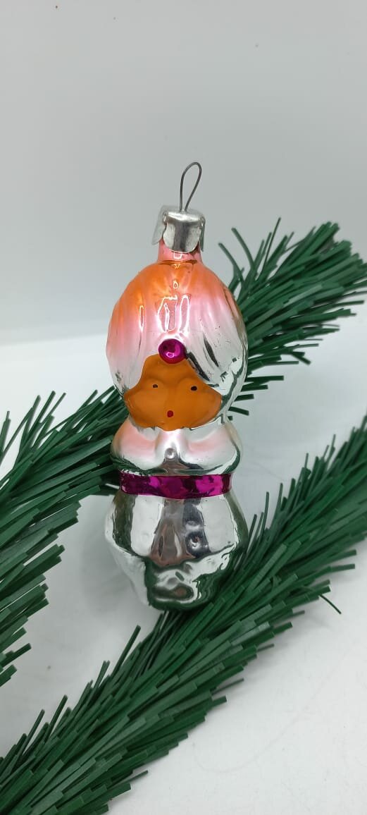 Елочная игрушка подвесная Факир винтажная советская, стекло, СССР