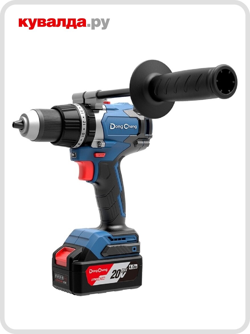 Дрель-шуруповерт аккумуляторная DongCheng DCJZ03-13 (TYPE EM) АКБ 2х4 Ач, ЗУ 2 А
