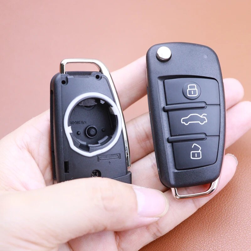Складной брелок для ключей Audi, 3 кнопки, A1 A2 A3 A4