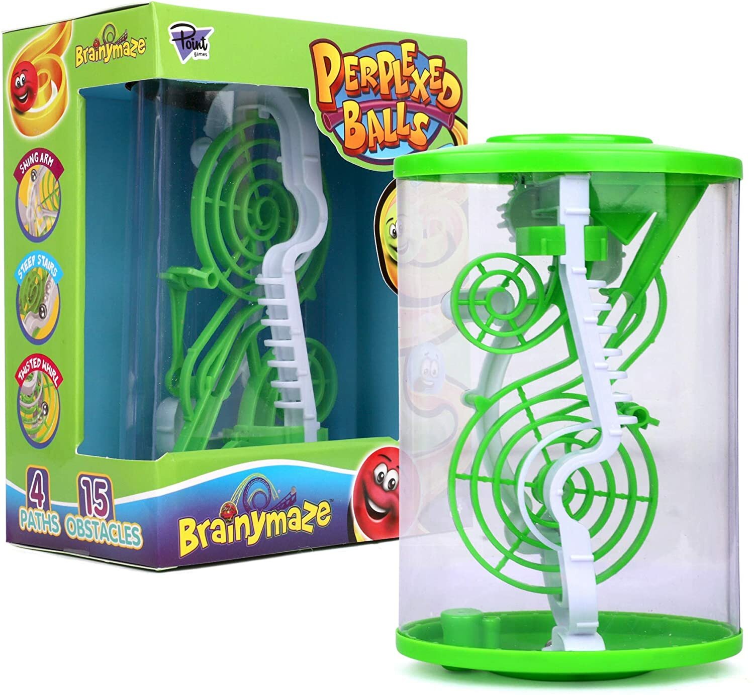 BrainyMaze Perplexed Balls - Лабиринт в эллиптическом цилиндре - Игрушка-разгадка, Тренировка навыков стабилизации, Возраст 12+, Красный, Зеленый, 3D Гравитационная Мемориальная Последовательная Лабиринтная Шарная Игрушка, Подарок для Детей Взрослых,