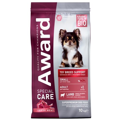 С Ягненком 10 кг сухой корм авард для взрослых собак мелких и миниатюрных пород