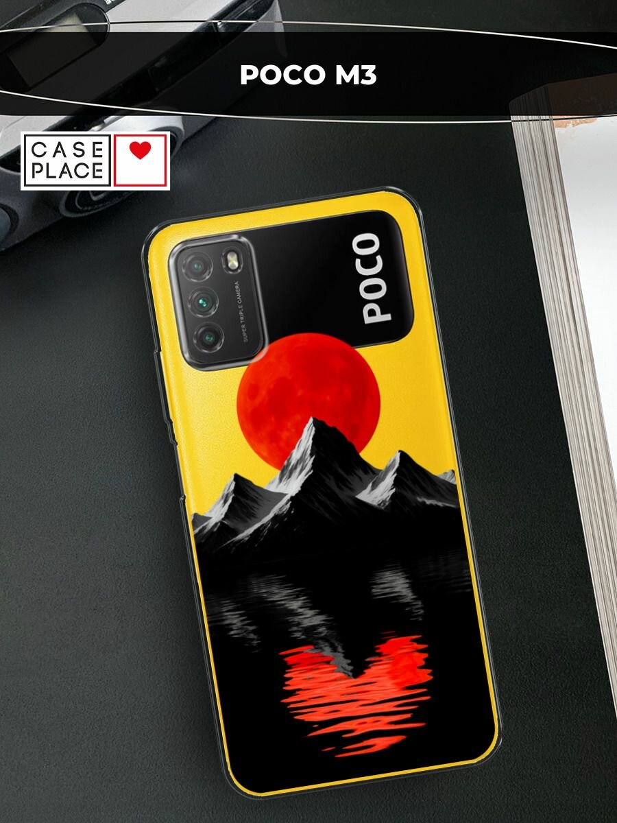 Чехол на Xiaomi Poco M3 / Сяоми Поко М3 с принтом Черная гора, прозрачный