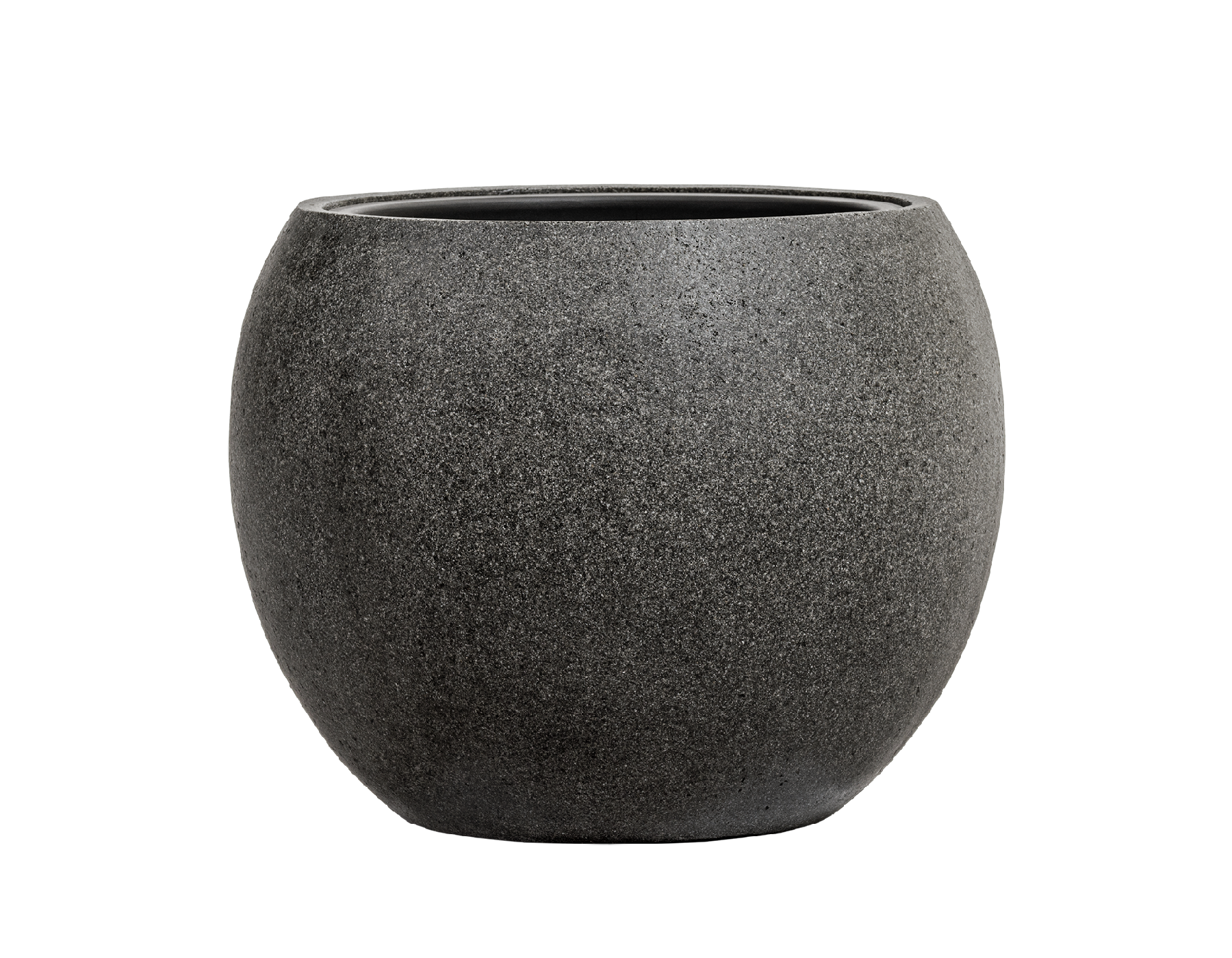 41.3319-01-025-GR-40 Кашпо TREEZ Effectory Stone большая полусфера Тёмно-серый камень д-40 см, в-32 см