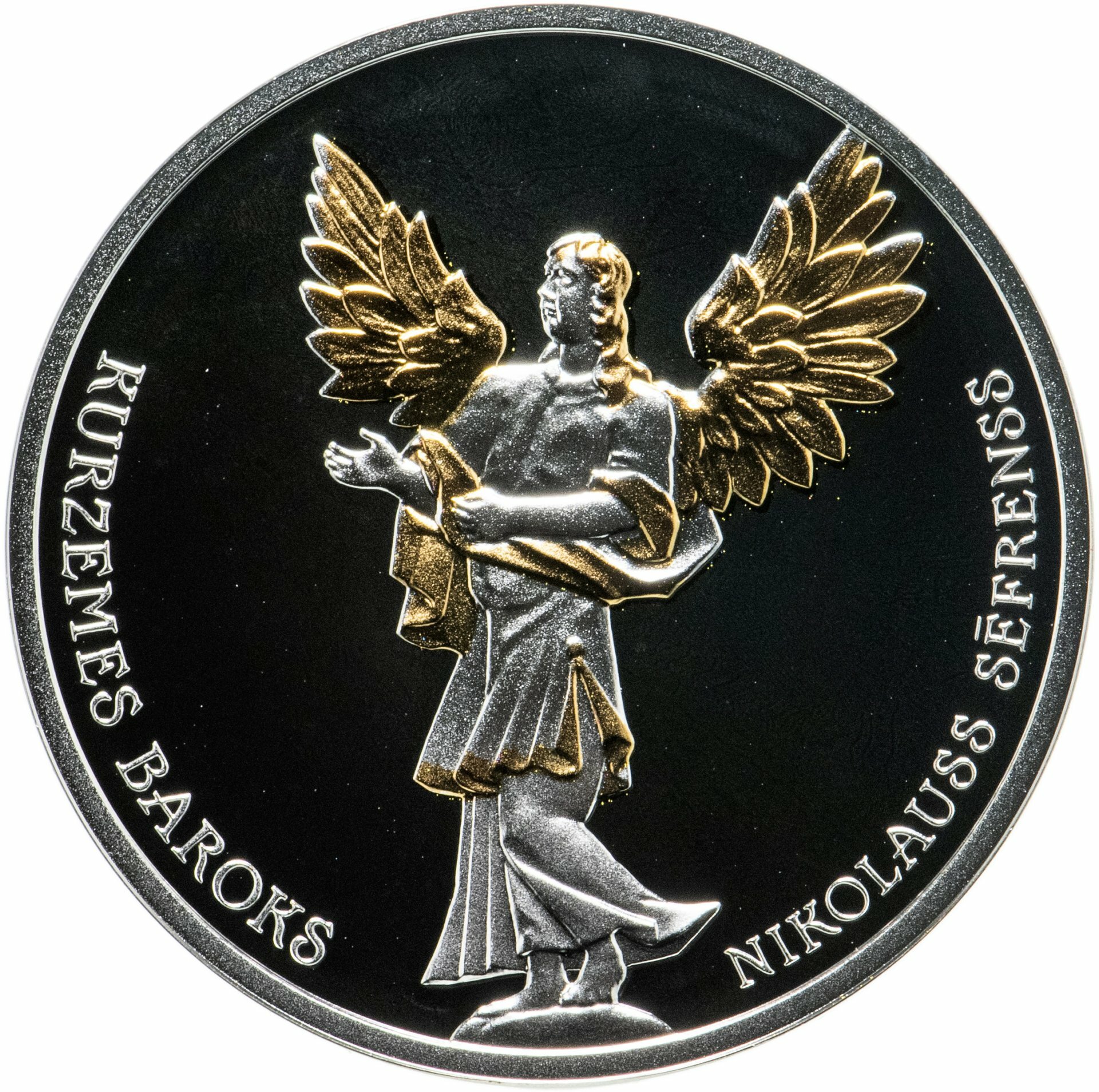 Латвия 5 евро 2014 "Курземское барокко" в футляре с сертификатом, Серебро 925, в сохранности Proof