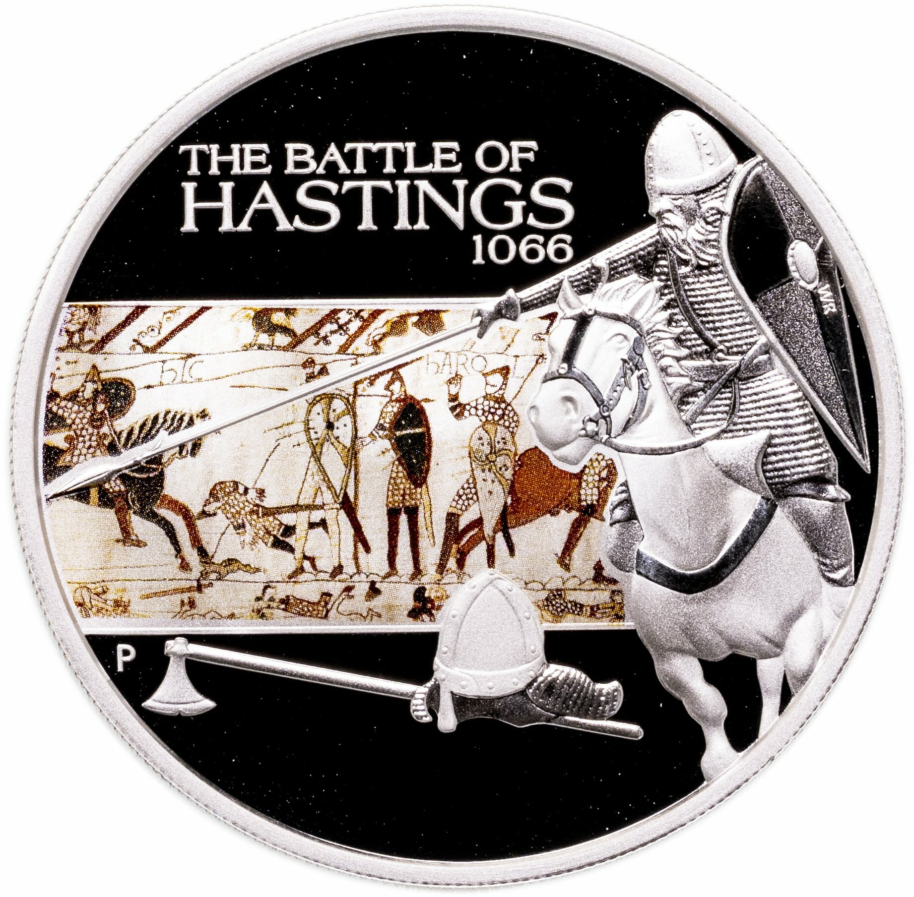 Тувалу 1 доллар 2009 "Известные битвы - Битва при Гастингсе" в футляре, с сертификатом, Серебро 999, в сохранности Proof