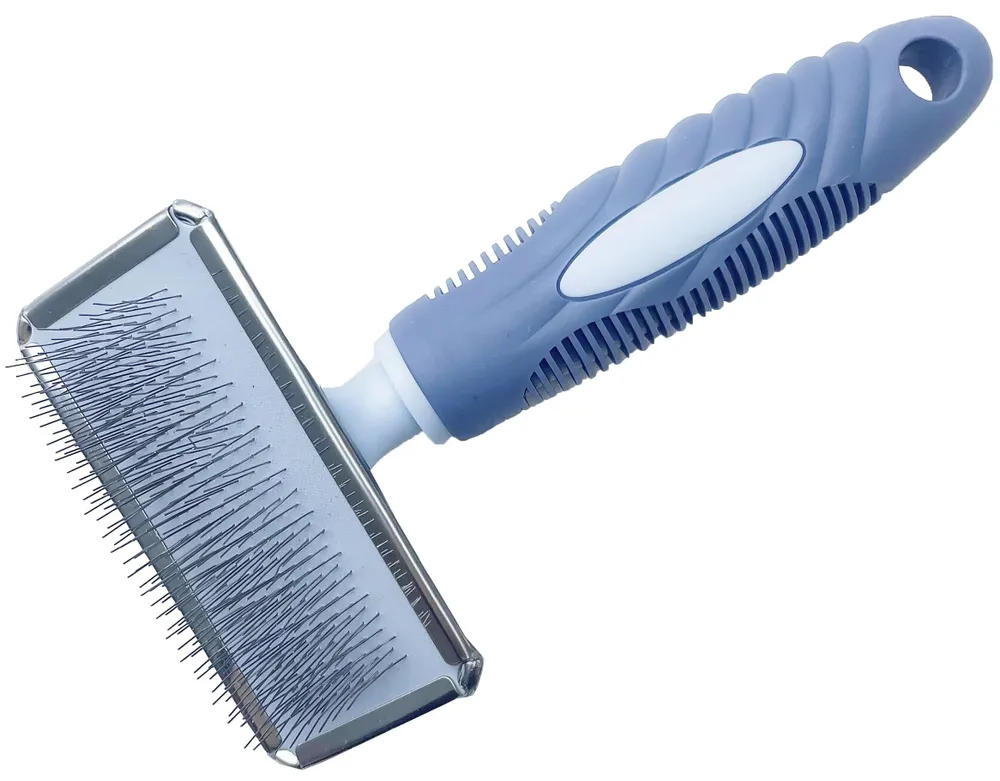 Пуходерка металическая PET STAR размер M, 9*16.5см, синяя