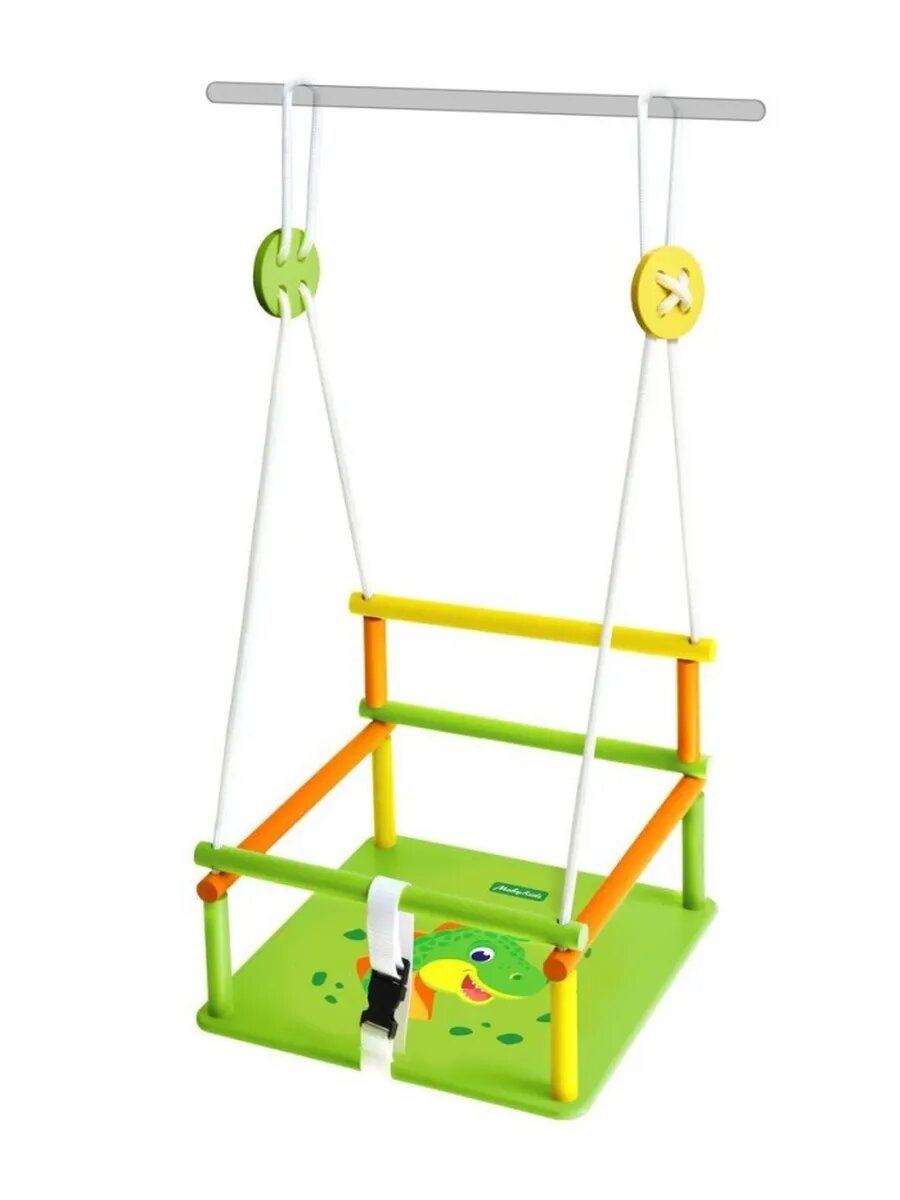 Качели детские деревянные с рисунком Moby Kids Комета /Дино/