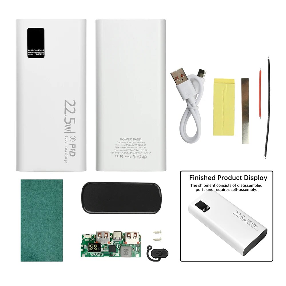 Power Bank 22.5W DIY Kit, Белый