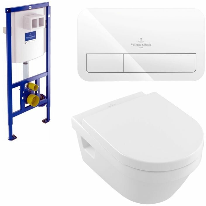 Унитаз с инсталляцией Villeroy & Boch Omnia Architectura 5684 HR 01 (инсталляция 9224 61 00 + клавиша 9224 90 68)