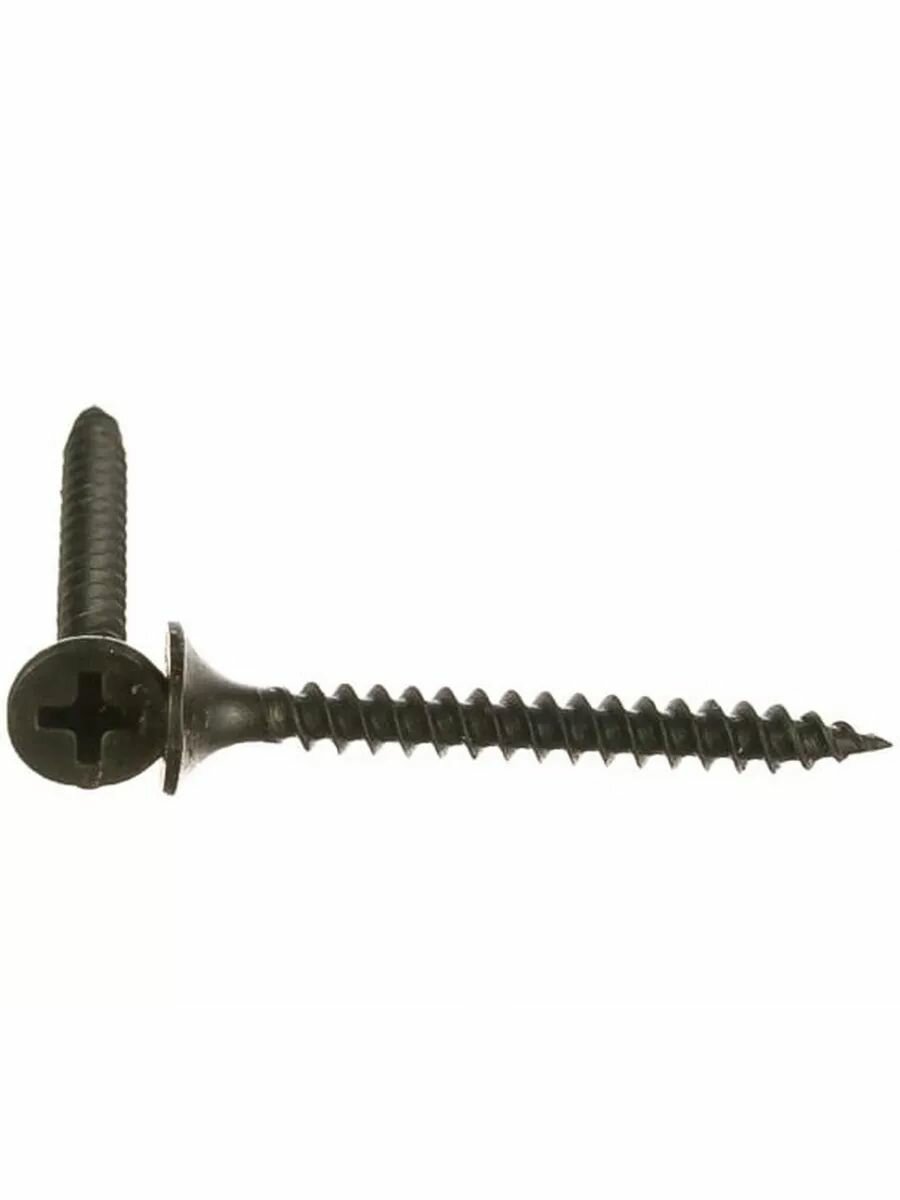 Саморез гипсокартон/металл 3,5х35 черный код screw-GM-35 Крепдил (1 кг.)